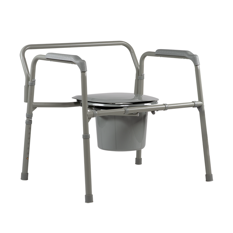 Dynarex Bari+Max Bariatric Folding Commode, Steel Adjustable Heigh 32 ...