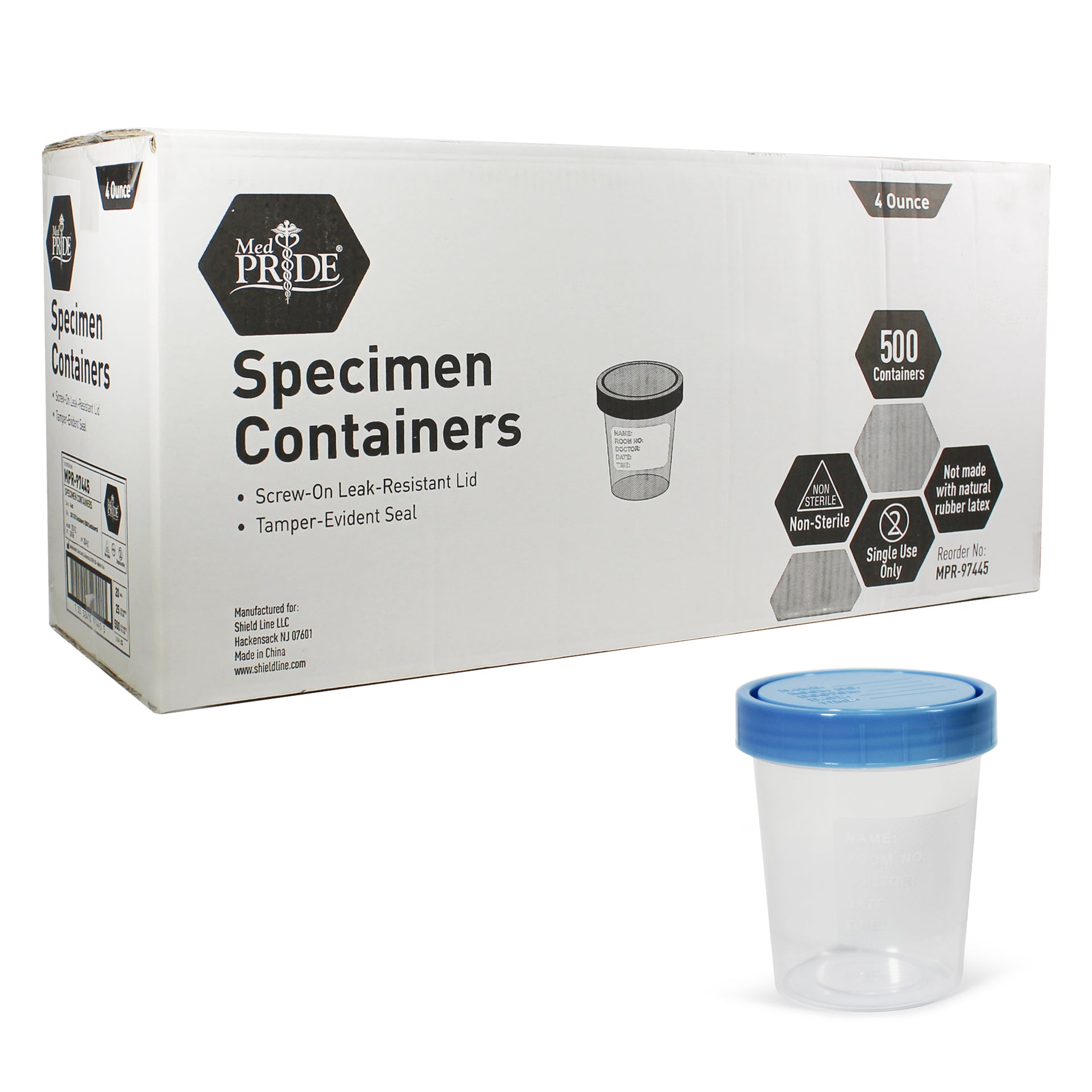 MedPride Disposable Specimen Containers Non-Sterile - 4oz. 500 cups ...
